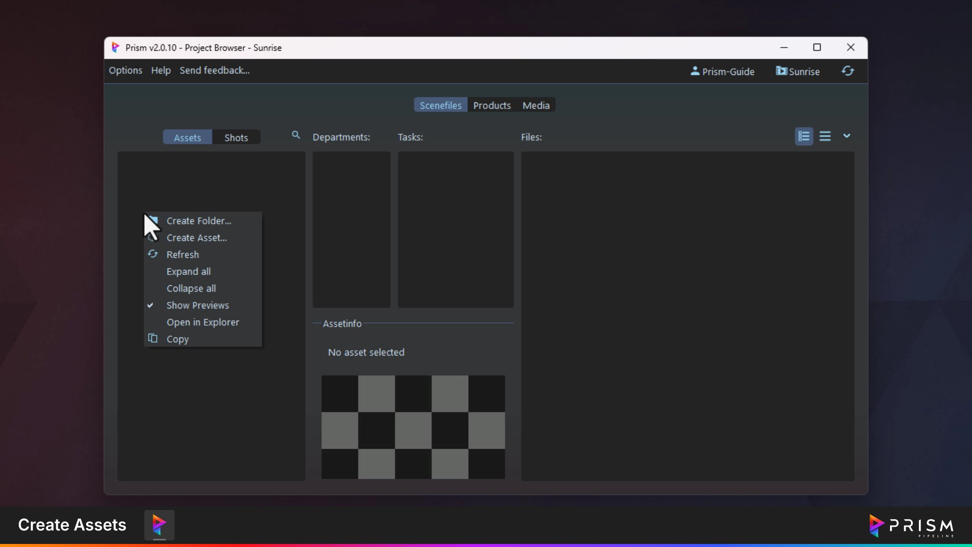 Create Assets — Prism Pipeline Documentation